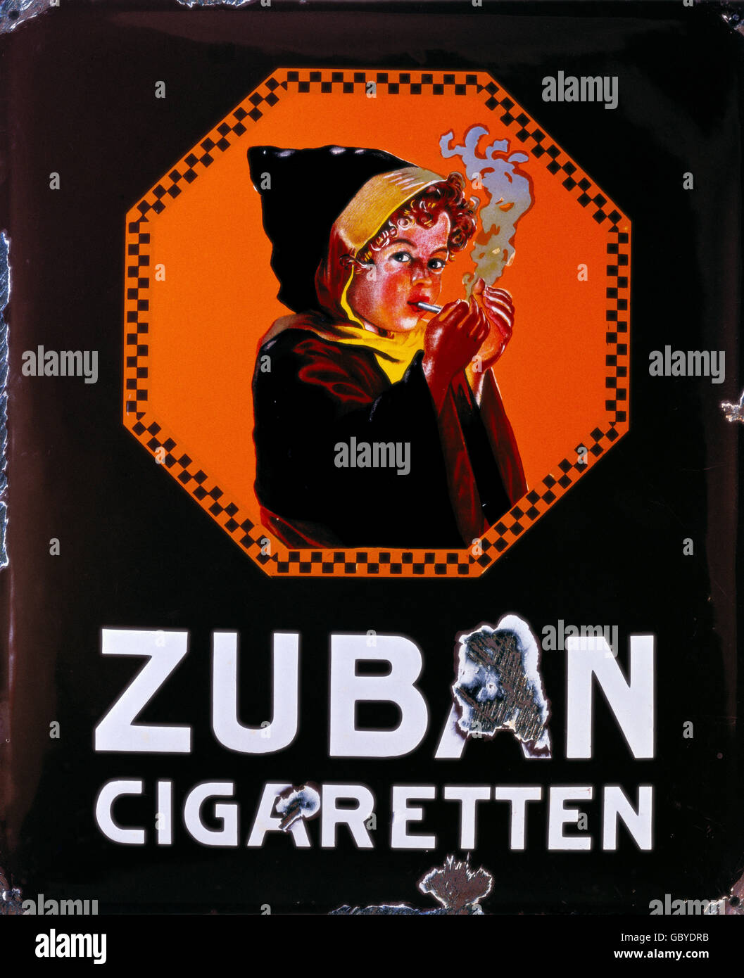 advertising, tobacco, cigarettes, enamel sign "Zuban Cigaretten ...
