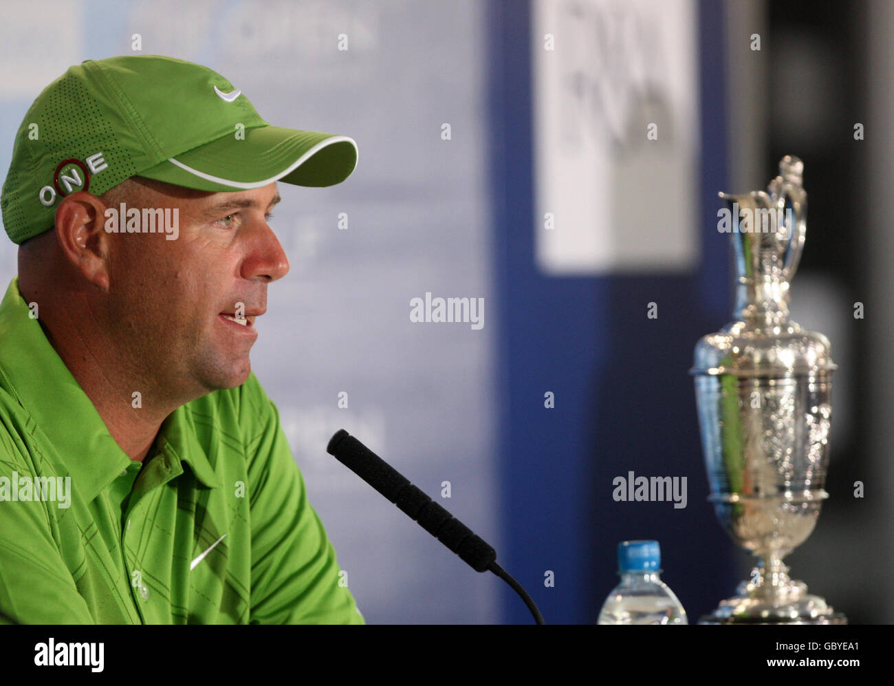 USA's Stewart Cink in the press conference after winning the Open ...