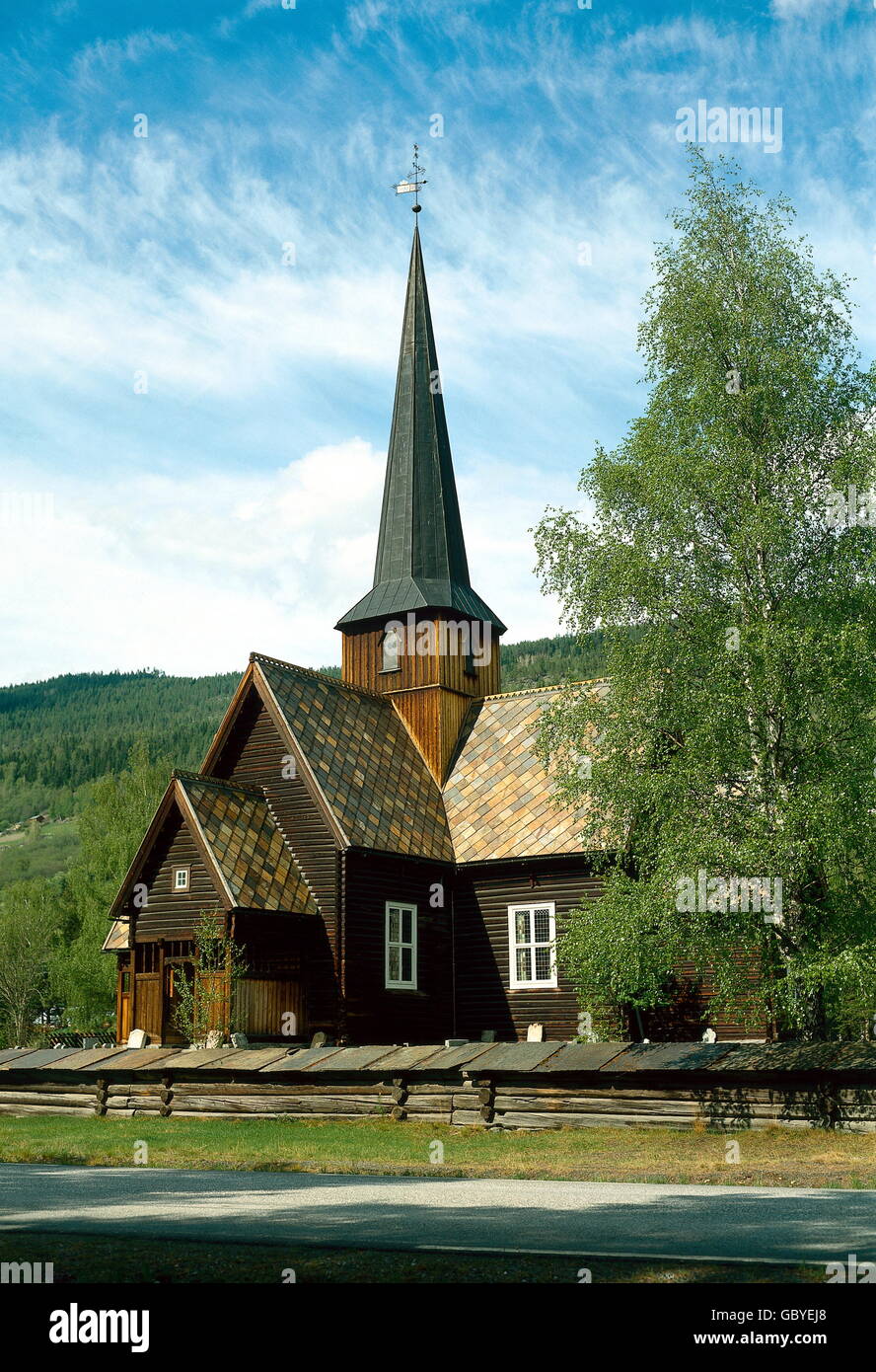 geography / travel, Norway, Heidal, stave church, exterior view, 1981 ...