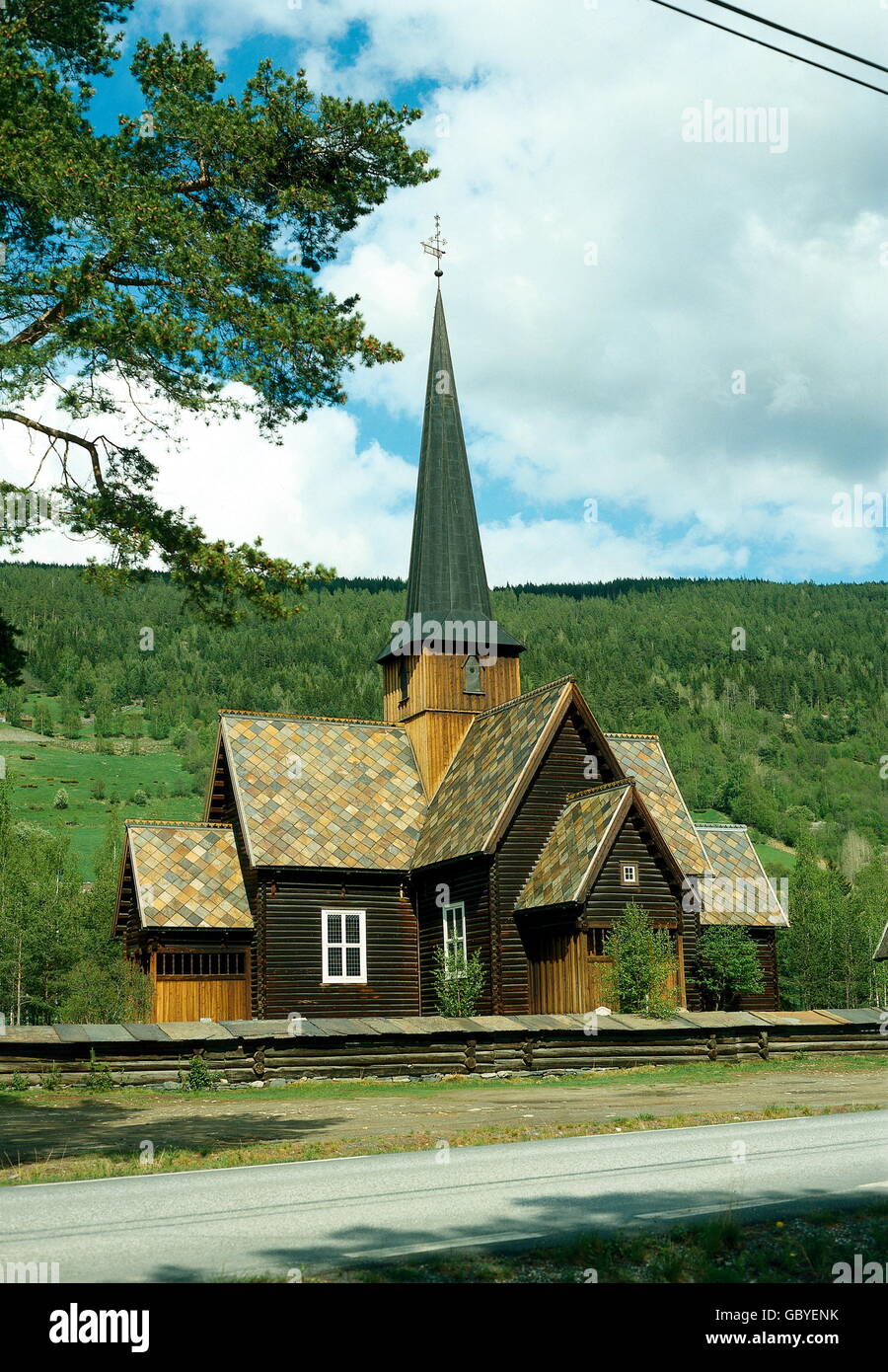 geography / travel, Norway, Heidal, stave church, exterior view, 1981 ...