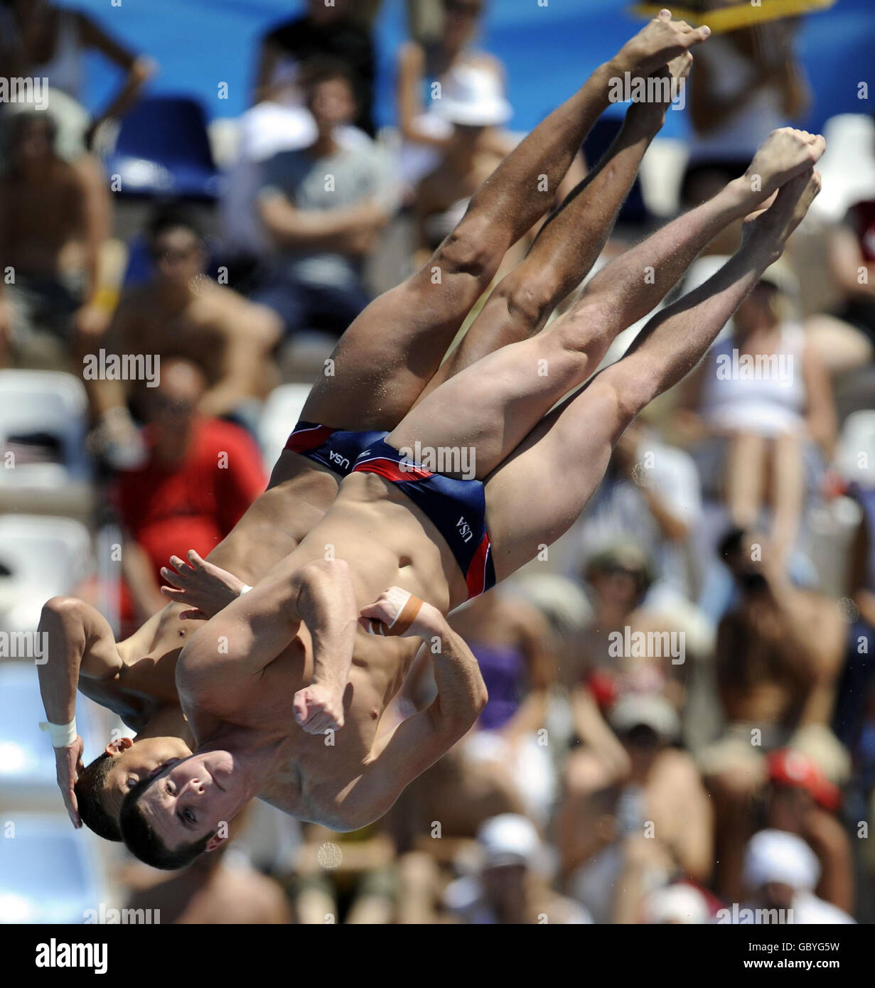 USA's David Boudia (left) and Thomas Finchum at the Men's 10m ...