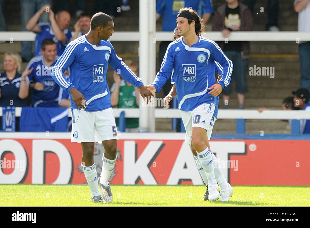 Peterborough uniteds george boyd celebrates his goal hi-res stock ...