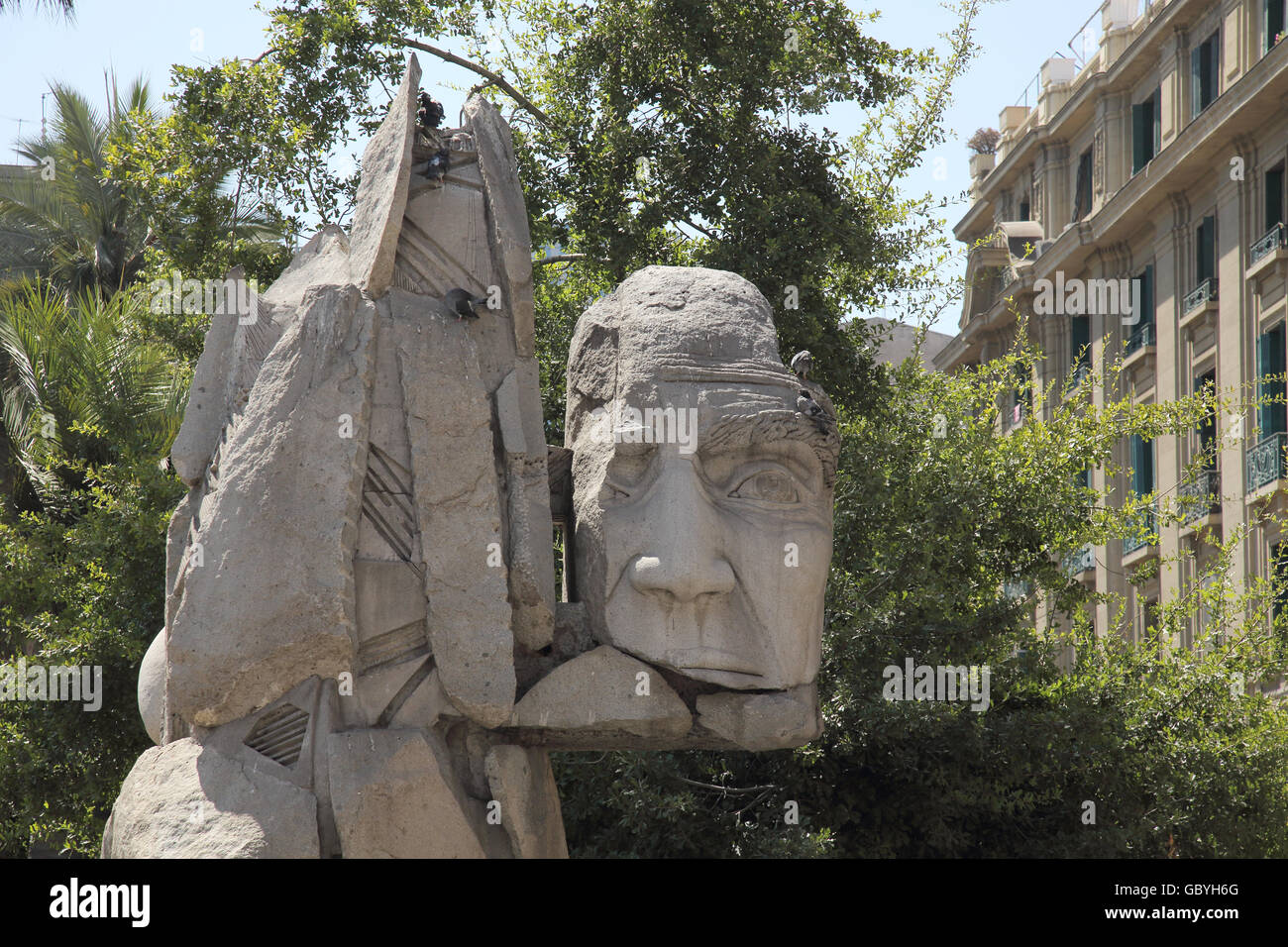 statue of indigenous people in downtown santiago chile Stock Photo - Alamy