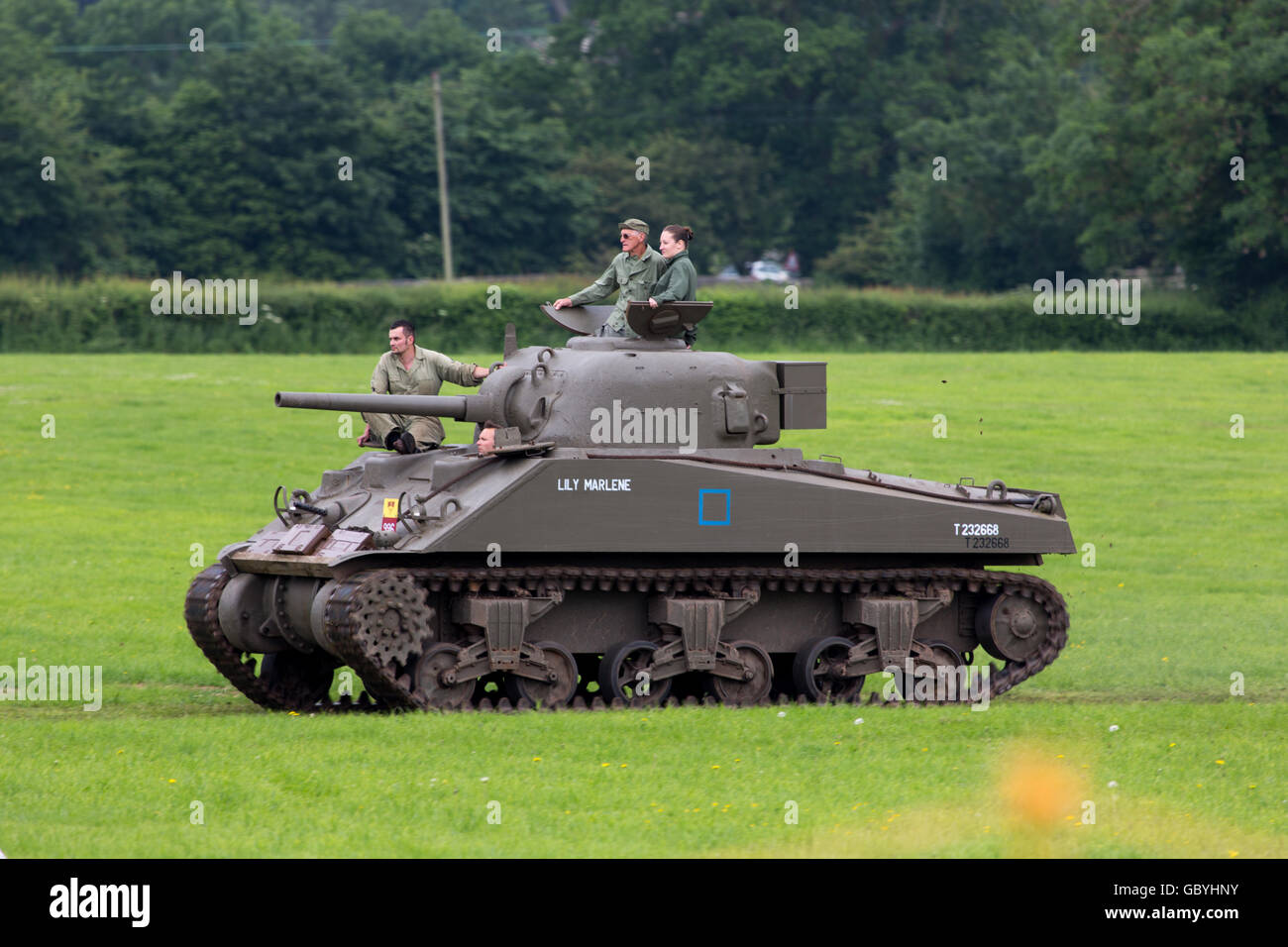 'Lily Marlane' a restored Sherman Tank at a World War Two historic ...