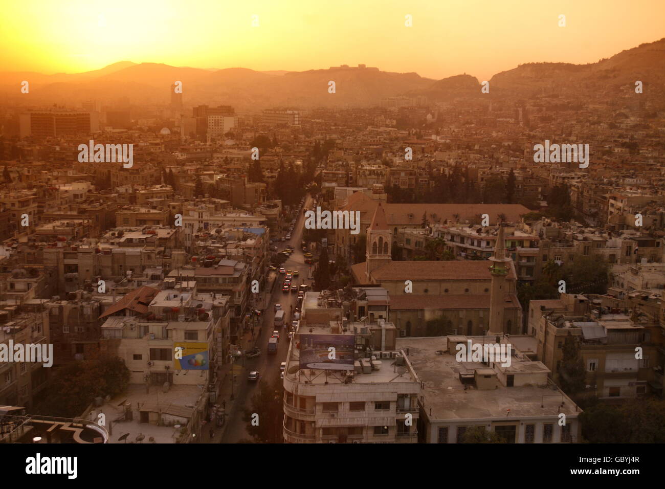 the city centre of Damaskus before the war in Syria in the middle east ...