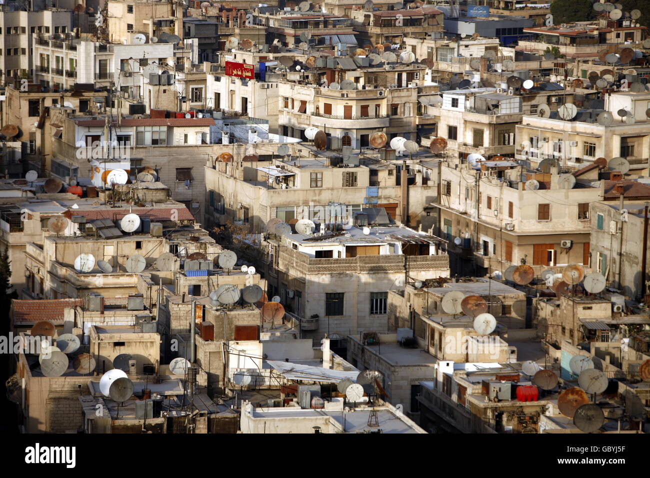 the city centre of Damaskus before the war in Syria in the middle east ...