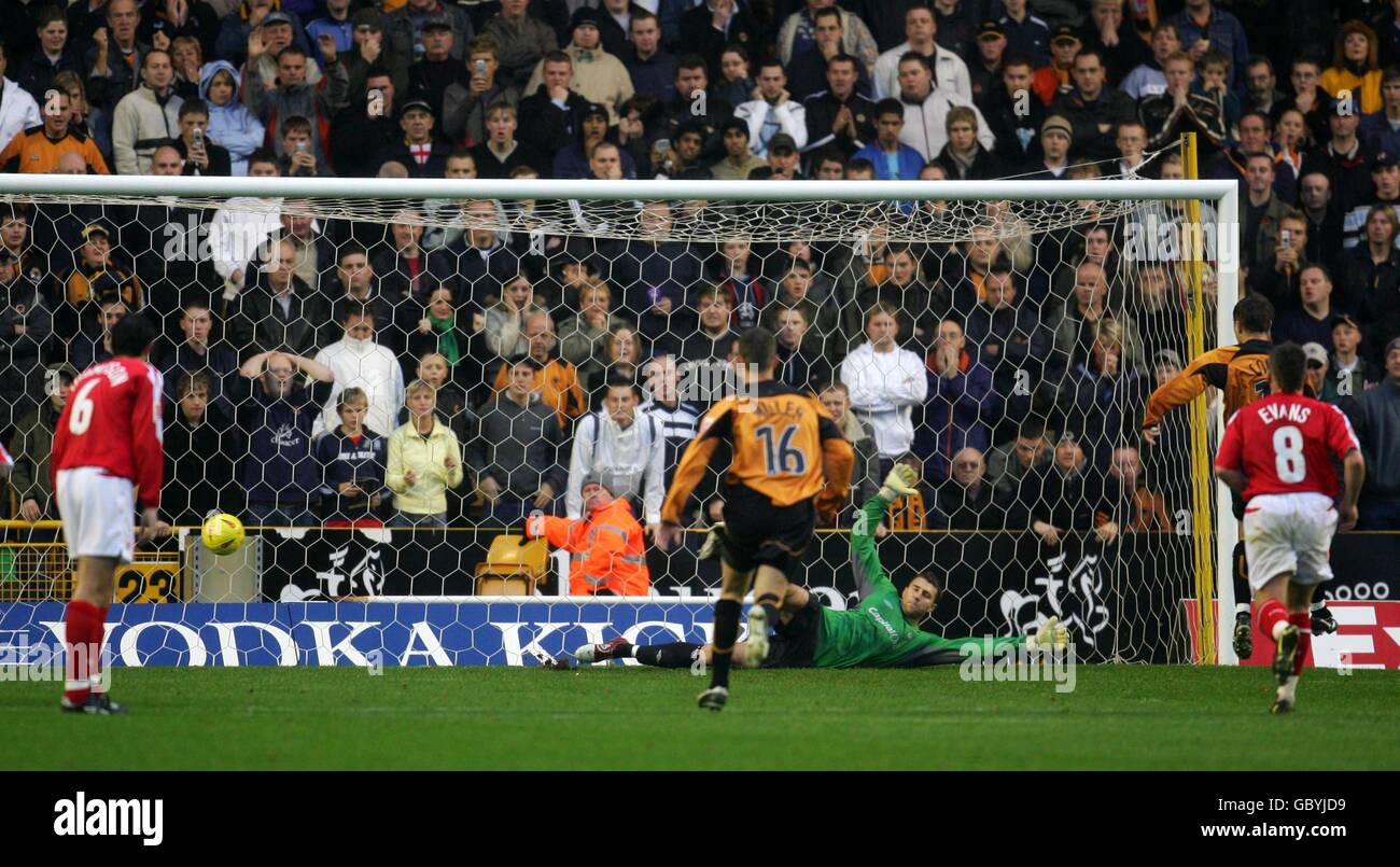 Wolverhampton Wanderers' Kevin Cooper scores the first goal from the ...
