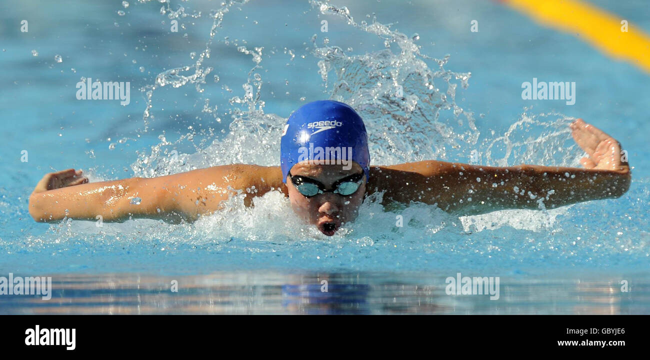 Great Britain's Jemma Lowe, during the Women's 100m Butterfly heat ...