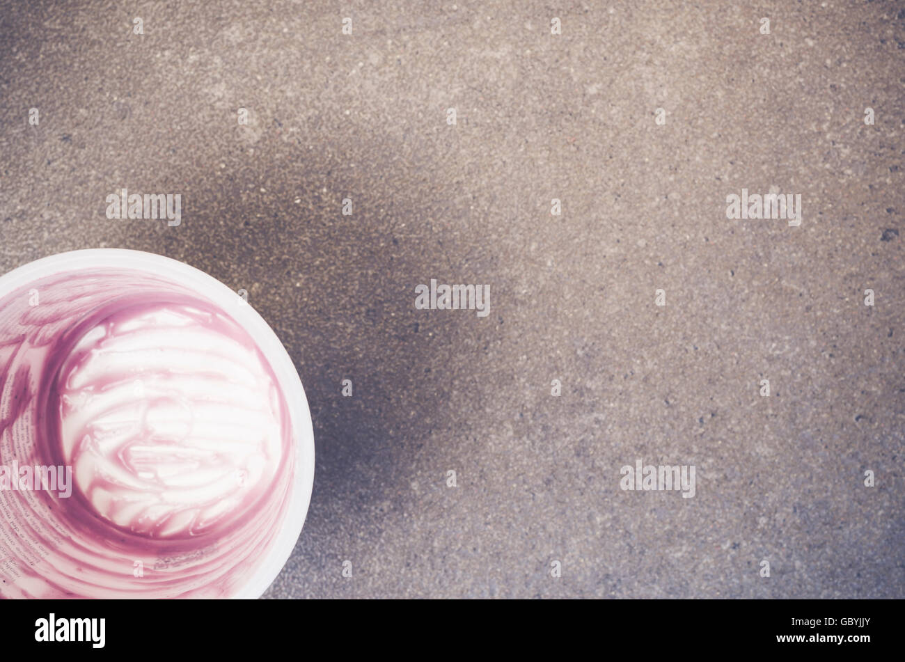 empty plastic yogurt can Stock Photo - Alamy