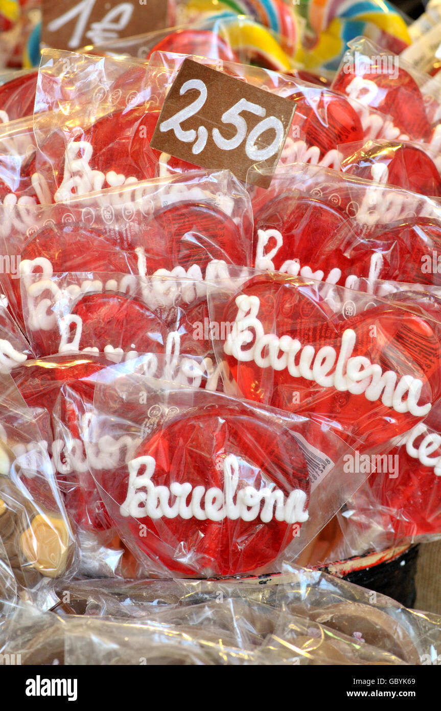 Candy souvenirs La Boqueria market Barcelona Catalonia Spain Stock ...