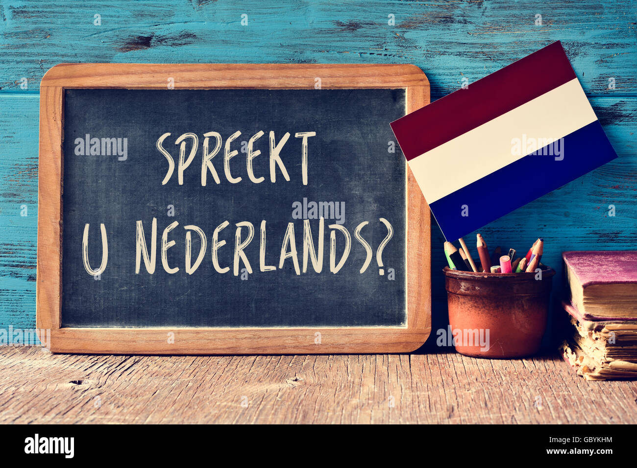 a chalkboard with the question Spreekt u Nederlands?, do you speak ...