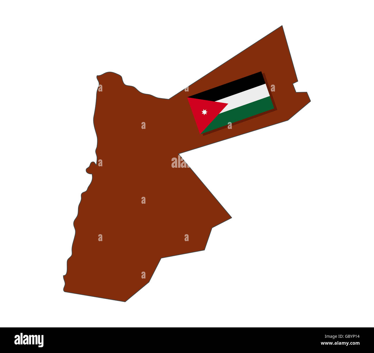 Jordan map flag hashemite Cut Out Stock Images & Pictures - Alamy