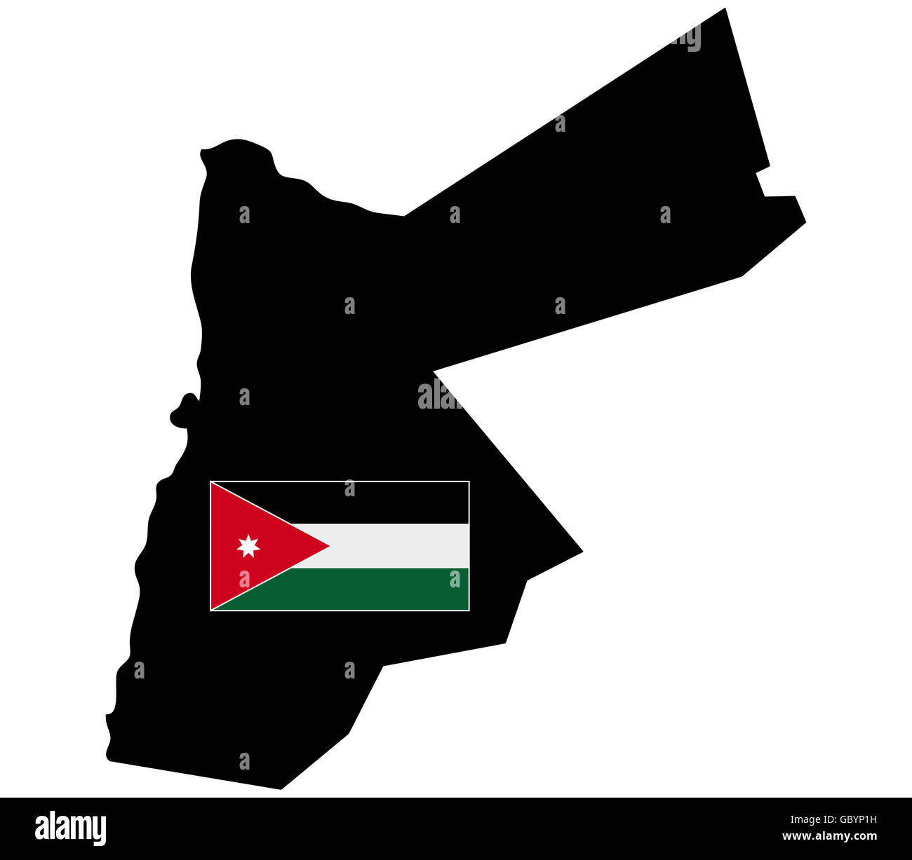 map of Jordan with flag Stock Photo - Alamy