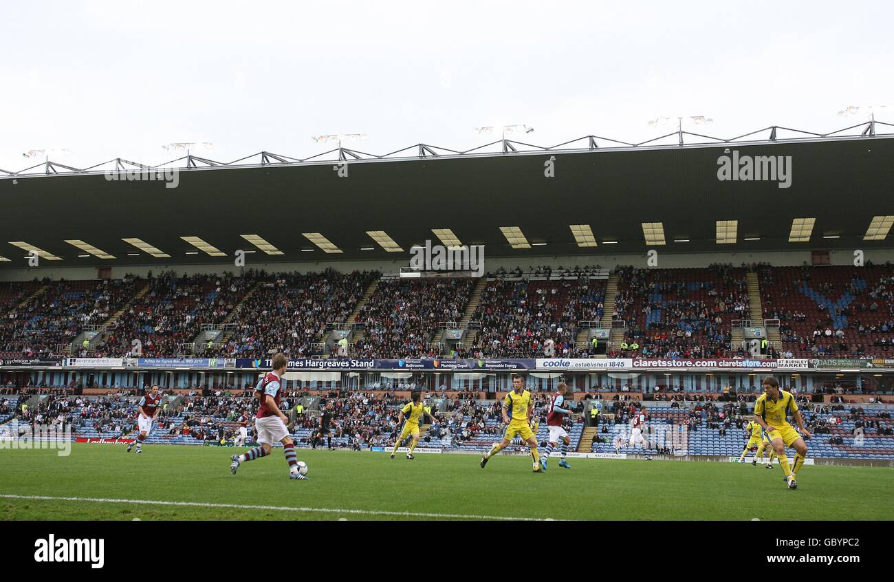 Burnley's fans in the stands during the game against Leeds United Stock ...