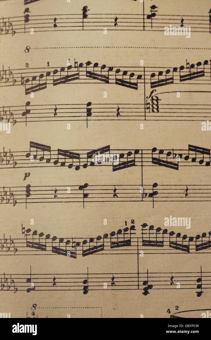 Book with piano sheet music hi-res stock photography and images - Alamy