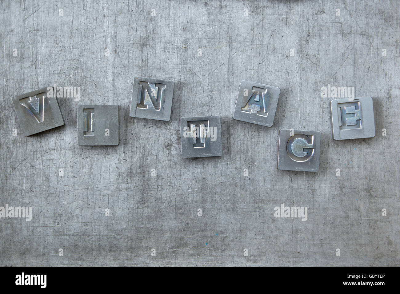 old vintage letters from vintage press Stock Photo - Alamy