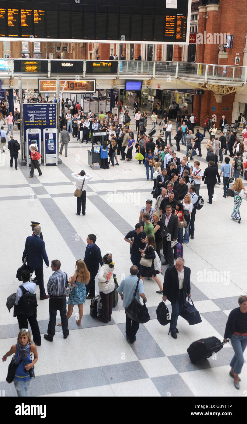 Passengers queue at Liverpool Street station after delays to train ...