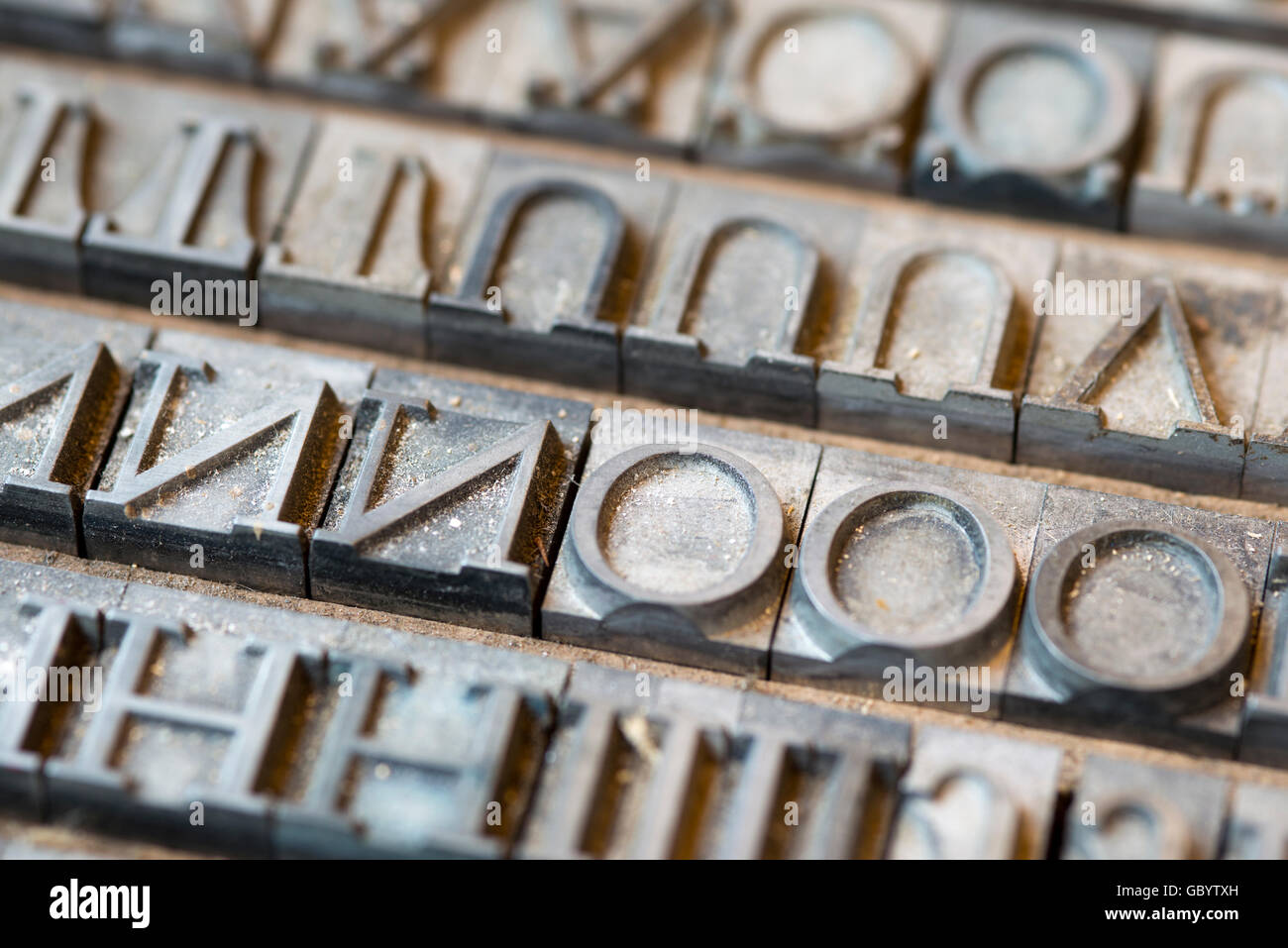 vintage letters from vintage press on vintage background Stock Photo ...