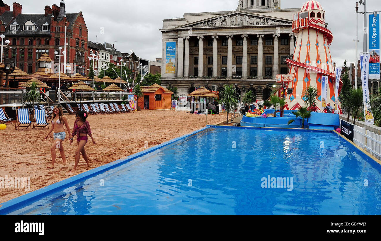 Nottingham's city centre beach Stock Photo - Alamy