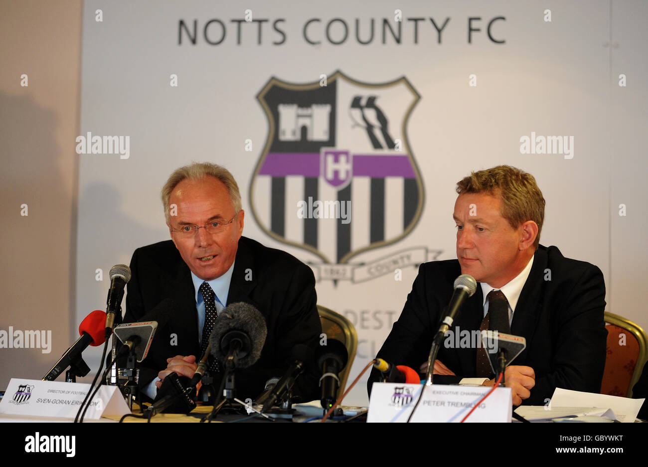 Notts County's new Director of Football Sven Goran Eriksson (left) and ...
