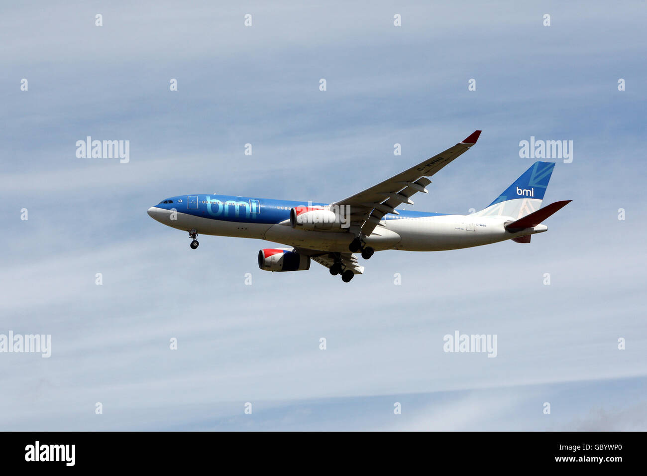 A BMI Airbus A330 plane lands at Heathrow Airport, Middlesex. PRESS ...