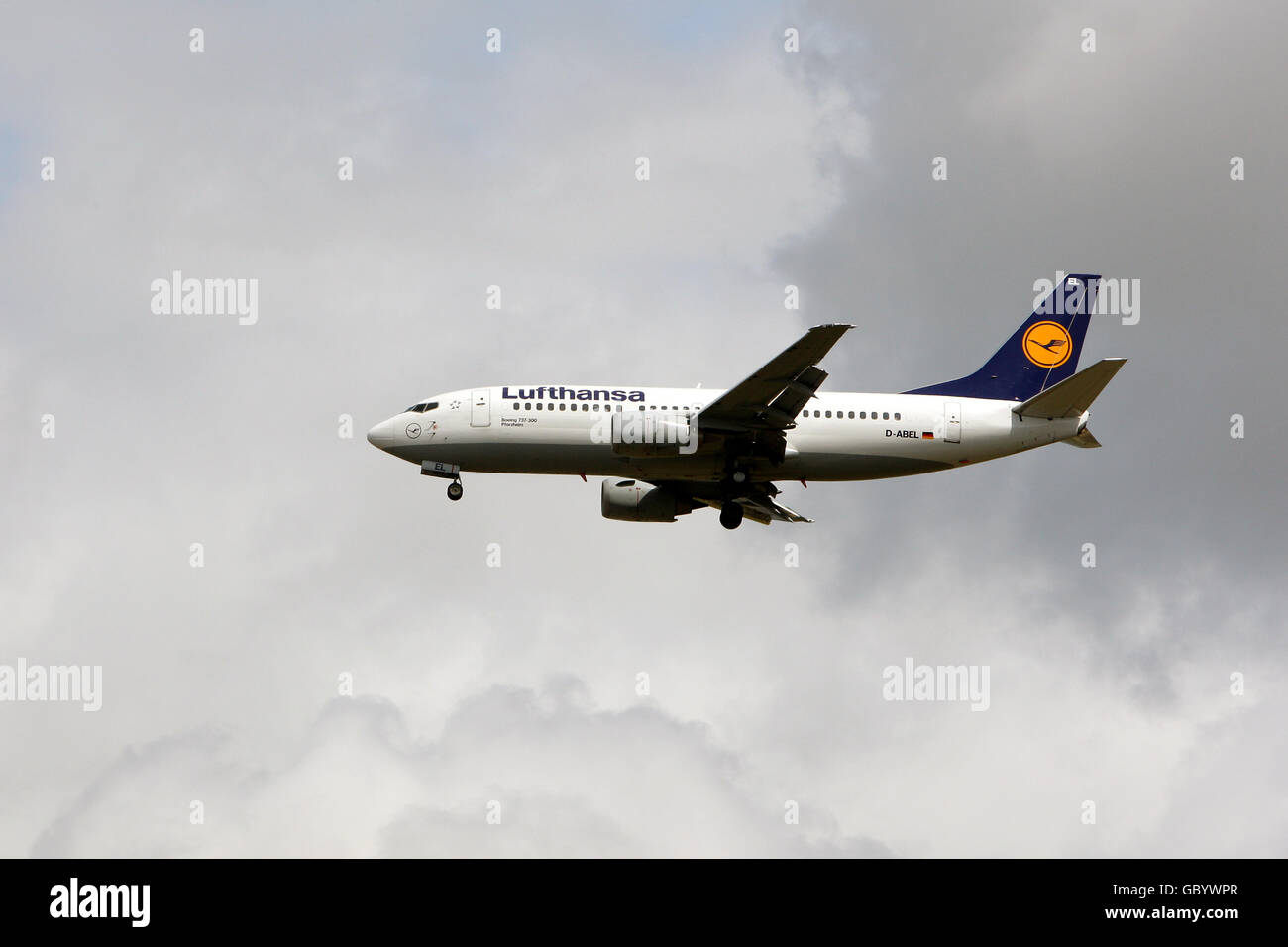 A Lufthansa Boeing 737 plane lands at Heathrow Airport, Middlesex ...