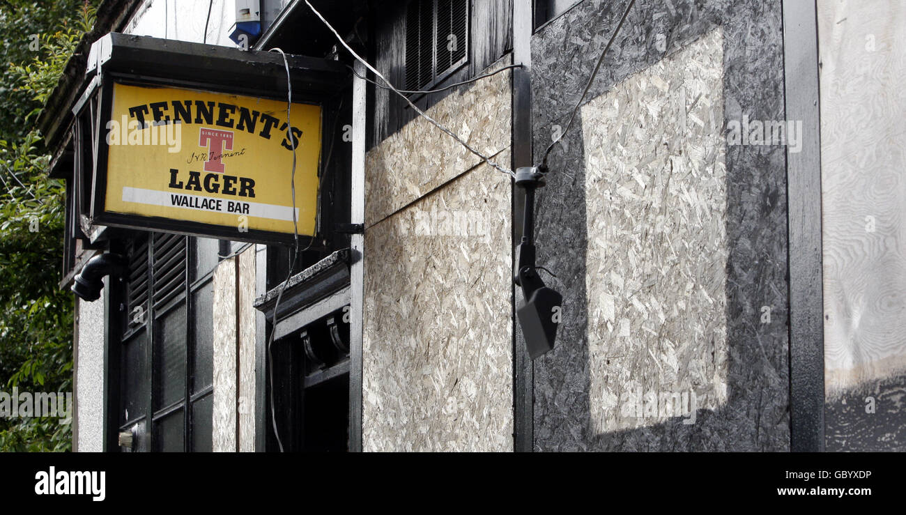 General view showing the Wallace Bar on Paisley Road West in Glasgow ...