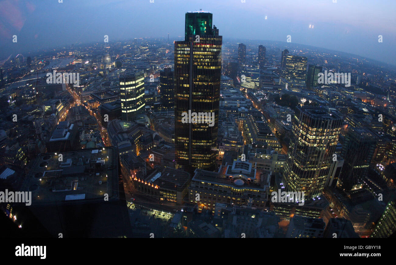 Also known as the gherkin showing the city of london hi-res stock ...