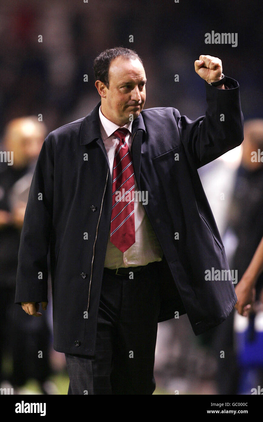 Liverpool manager rafael benitez celebrates victory hi-res stock ...