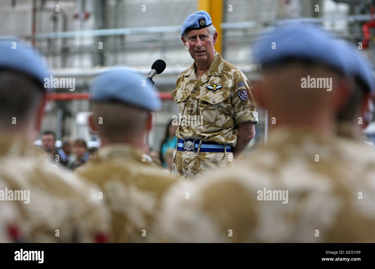 The Prince of Wales, Colonel in Chief the Army Air Corps, addresses 4 ...