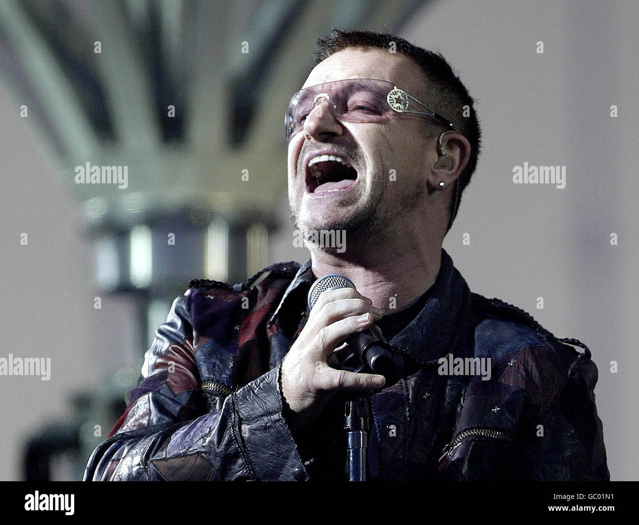 U2 in concert - Dublin. Bono on stage during U2's last gig at Croke ...