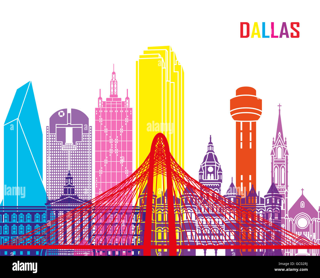 Dallas skyline illustration hi-res stock photography and images - Alamy