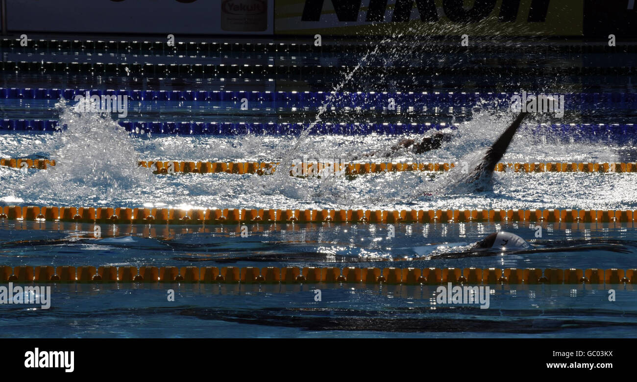 The first heat of the Women's 50m Backstroke during the FINA World ...
