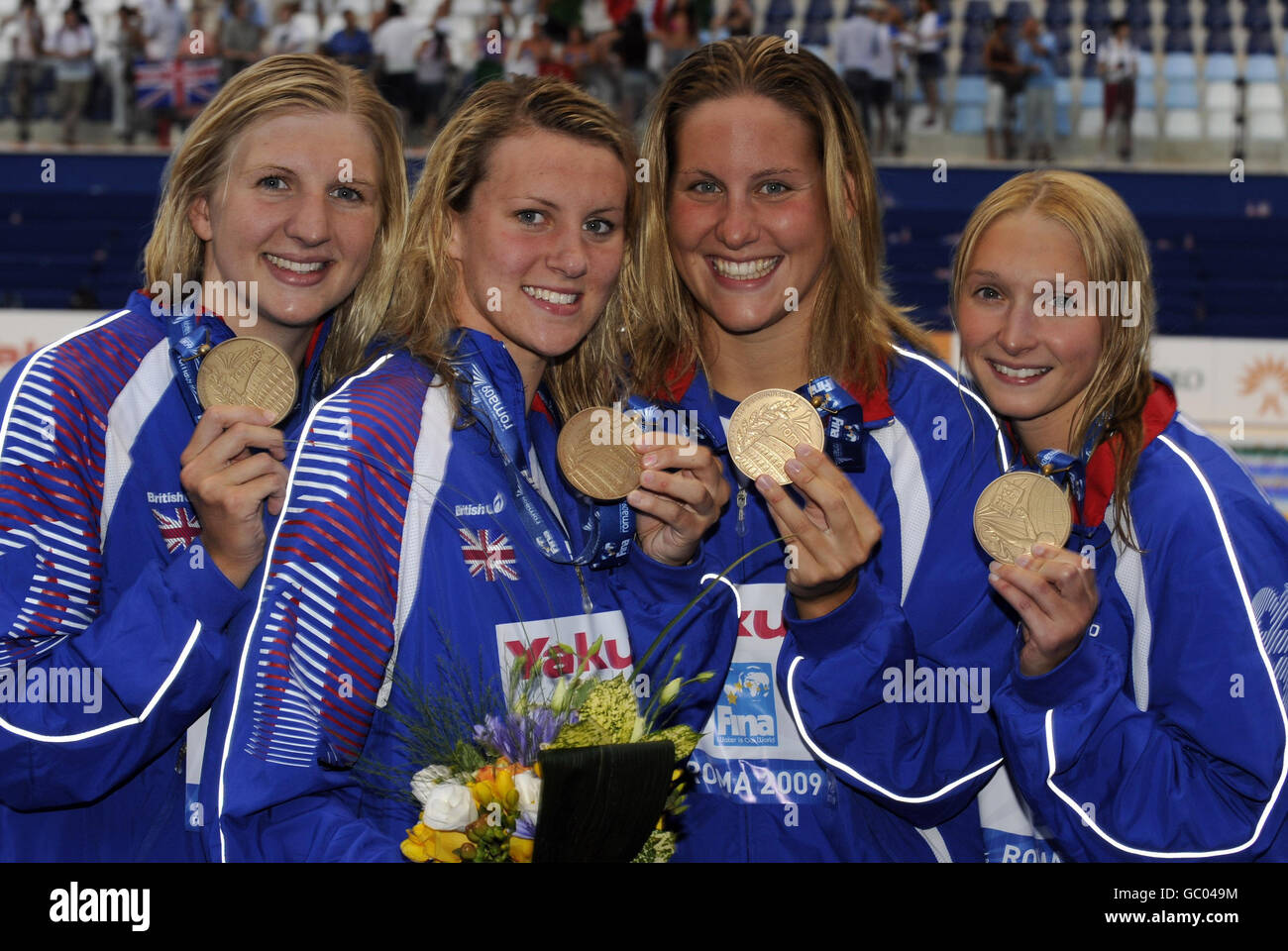 British swimmers (from left) Rebecca Adlington, Jazmin Carlin, Joanne ...