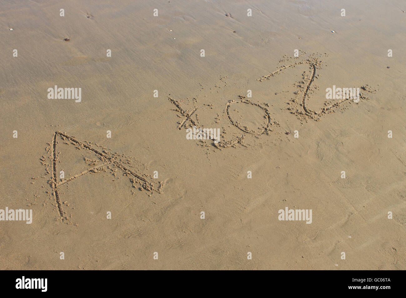 A to Z written on sea beach. English alphabet are shown on the beach ...