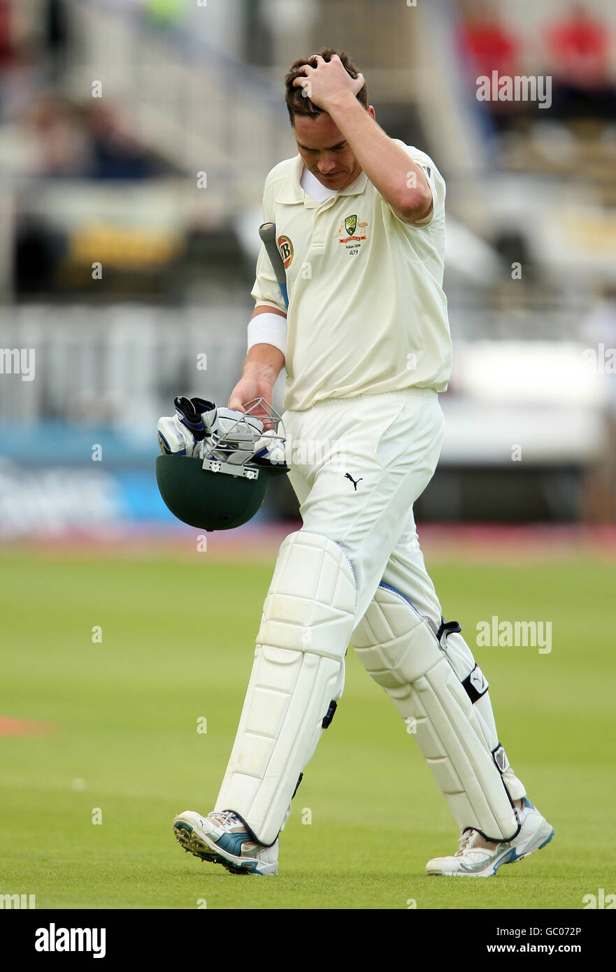 Australia's Marcus North leaves the field after being caught out by ...