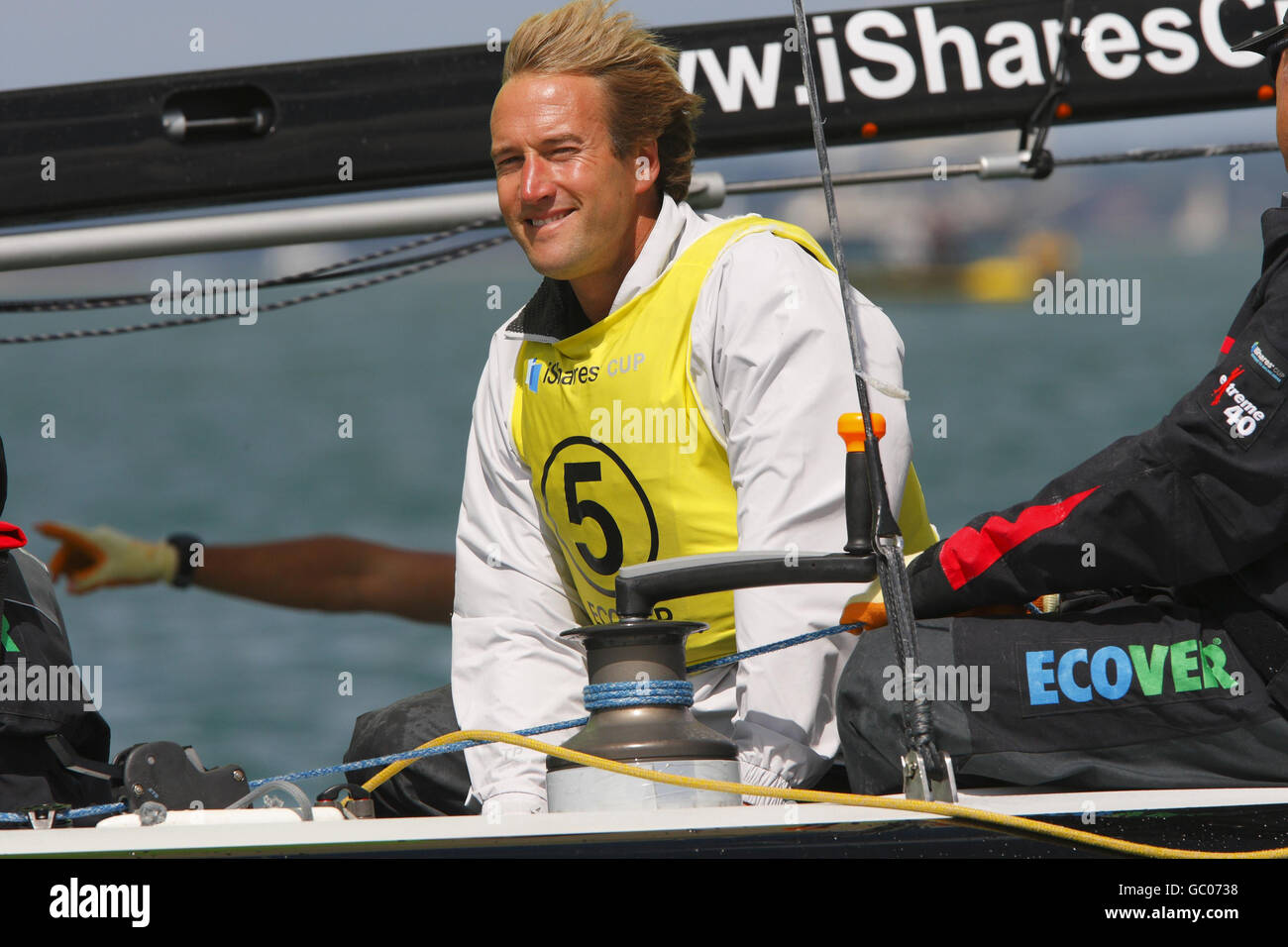 Celebrity Ben Fogle aboard Ecover competing in the iShares Cup fleet of ...