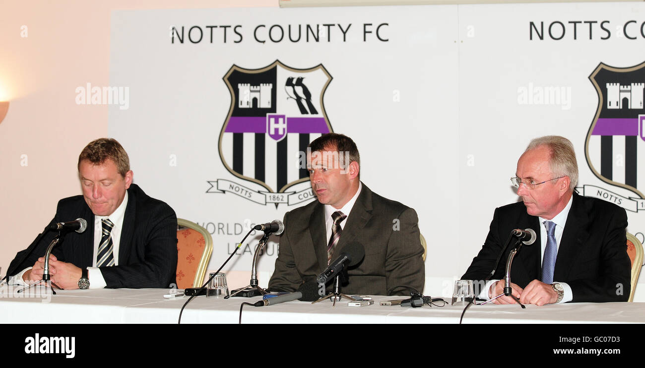 Notts County Manager Ian McParland (c), Director of Football Sven Goran ...