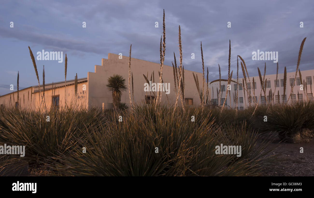 Buildings belonging to the Chinati Foundation in Marfa, Texas. The ...
