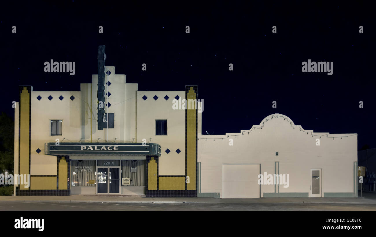 Palace Theatre building in Marfa, Texas. The town is home to the ...
