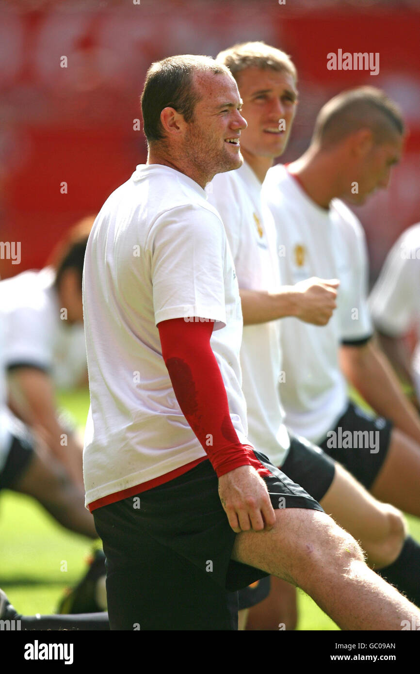 Soccer - Manchester United Training Session - Old Trafford Stock Photo ...