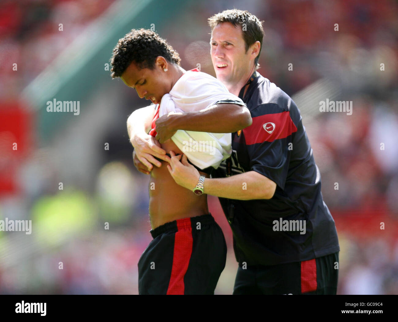 Soccer - Manchester United Training Session - Old Trafford Stock Photo ...