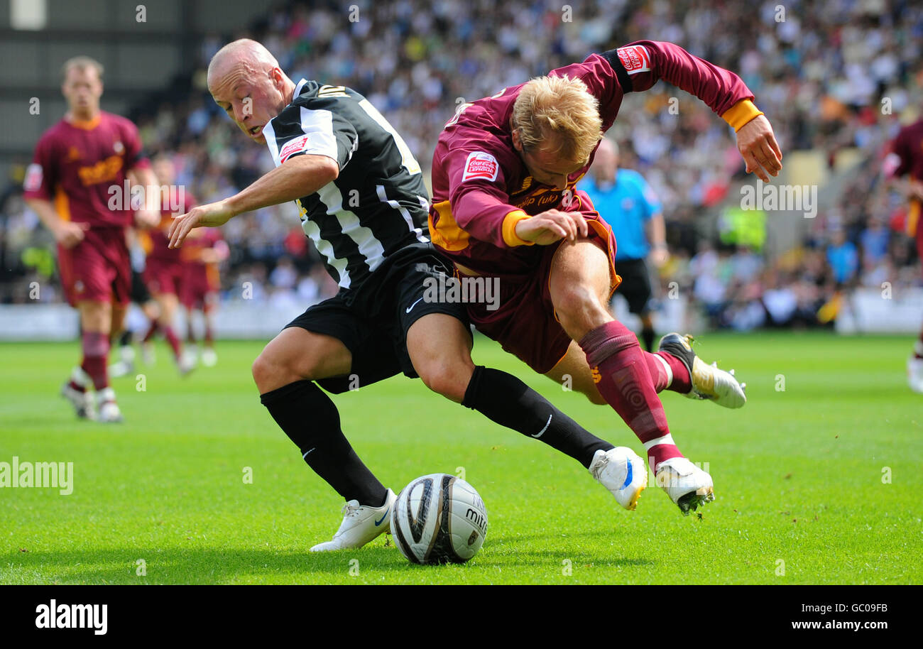 Notts County's Luke Rodgers and Bradford City's Luke O'Brien Stock ...