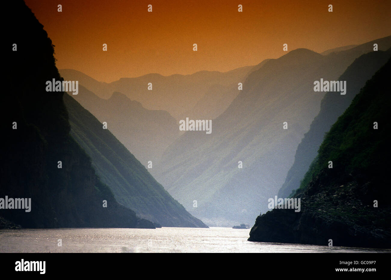 the landscape of the yangzee river in the three gorges valley up of the ...