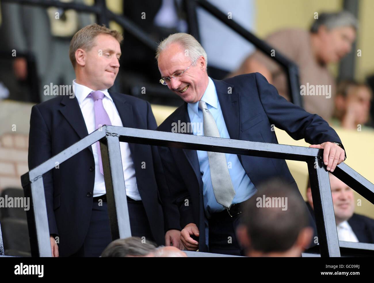 Notts County's Director of Football Sven Goran Eriksson (right) walks ...