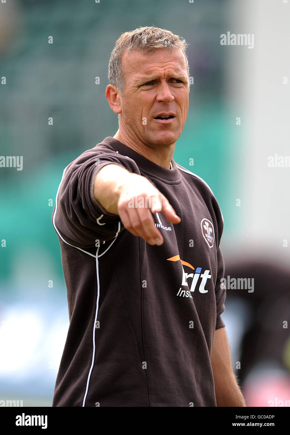 Surrey coach Alec Stewart during the pre-match warm up Stock Photo - Alamy