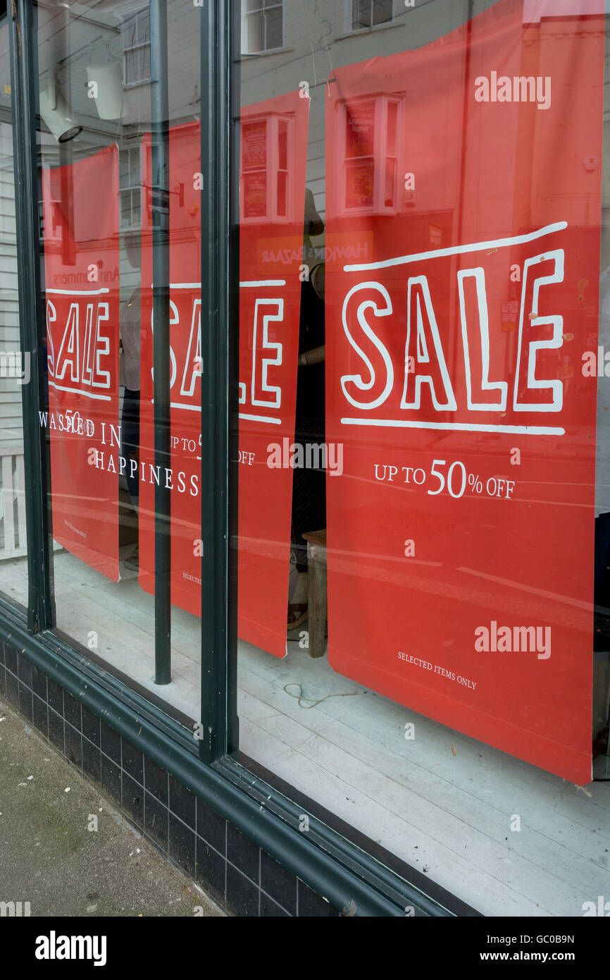 Hight street sales / retail sales / consumer confidence concept. Half ...