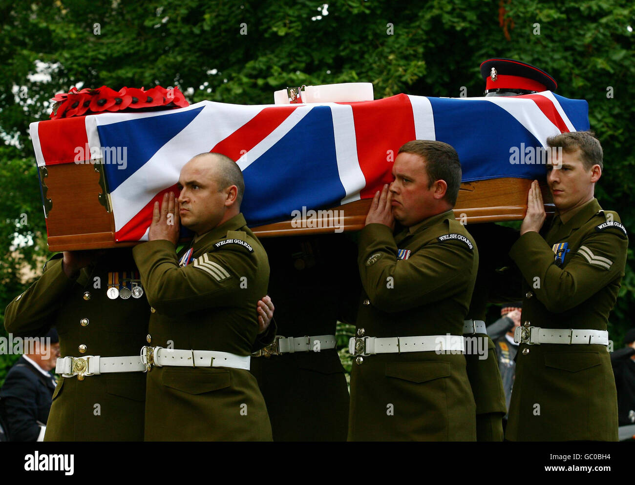 The coffin of Private John Brackpool leaves St John's Church in Crawley ...