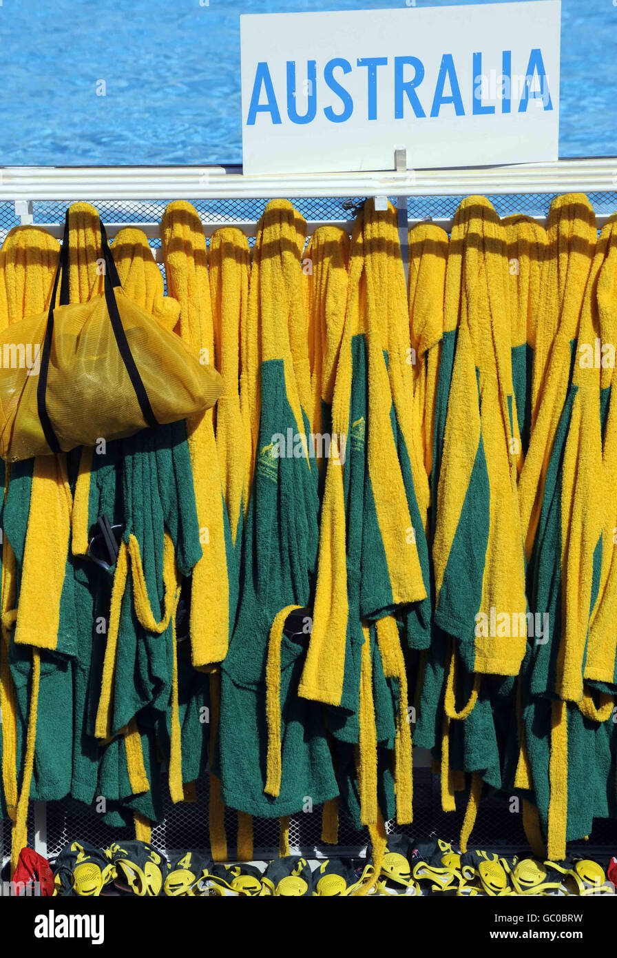 A general view of detail of the Australian Water Polo teams robes Foro ...