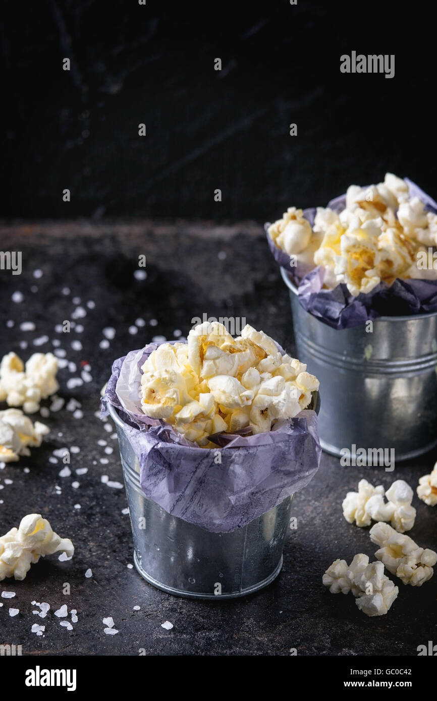 Prepared salted popcorn Stock Photo - Alamy